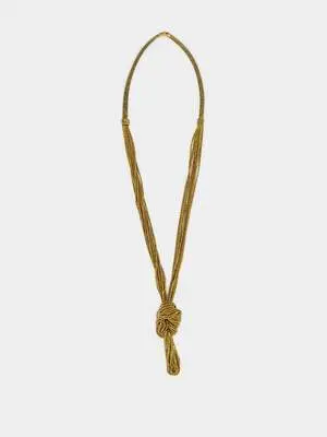 AURÉLIE BIDERMANN Gold Miki Knot Necklace - Yellow