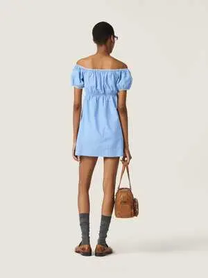 Miu Miu Cotton Mini Dress - Blue