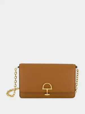 Gucci Brown Calfskin Wallet With Removable Chain Brown