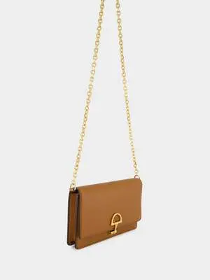 Gucci Calfskin Wallet With Removable Chain - Brown