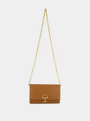 Gucci Calfskin Wallet With Removable Chain - Brown