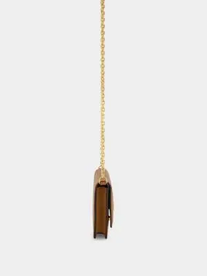 Gucci Calfskin Wallet With Removable Chain - Brown