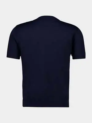 Valentino Garavani Navy Virgin Wool Knit T-shirt