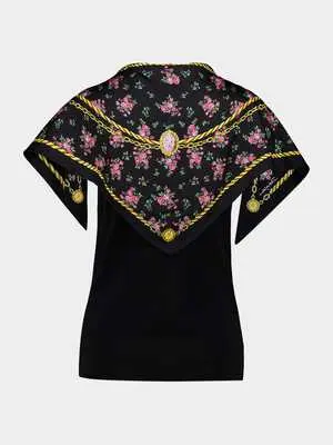 Dolce & Gabbana Cotton T-shirt With Scarf Detail - Black