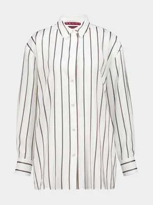 Gucci Striped Silk Shirt With Web Detail - Multicolour