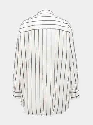 Gucci Striped Silk Shirt With Web Detail - Multicolour