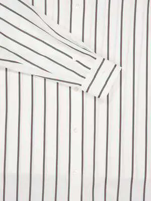 Gucci Striped Silk Shirt With Web Detail - Multicolour