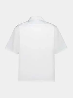 Prada White And Printed Cotton Bowling Shirt - Green