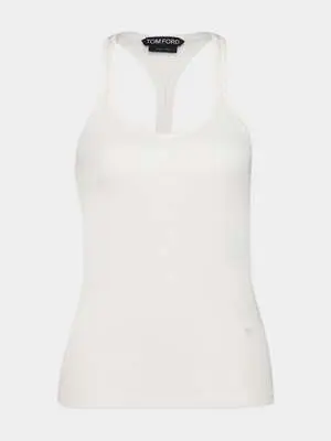 TOM FORD Ribbed Silk Tank Top - White