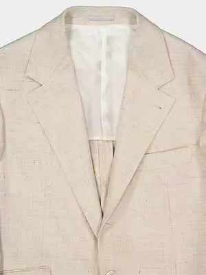 Brunello Cucinelli Silk Linen And Wool Hopsack Deconstructed Cavallo Blazer