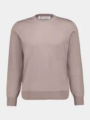 Brunello Cucinelli Lightweight Cotton Crew Neck Sweater - Brown