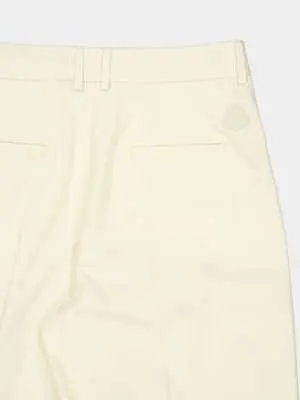 Moncler Natural Wide-leg Cotton Gabardine Trousers - Beige