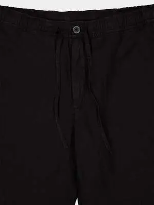 120% Lino Drawstring Linen Pants - Black