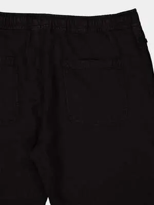 120% Lino Drawstring Linen Pants - Black