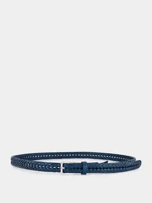 TOM FORD Braided Leather Belt - Blue
