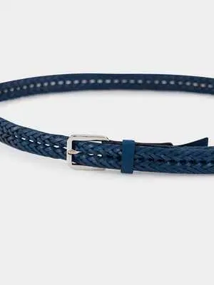 TOM FORD Braided Leather Belt - Blue