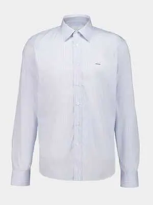 Prada Sky Cotton Shirt With Pearl Buttons - Blue