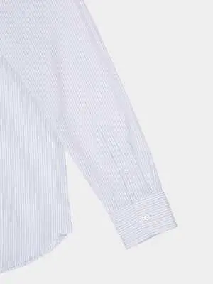 Prada Sky Cotton Shirt With Pearl Buttons