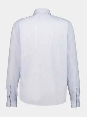 Prada Sky Cotton Shirt With Pearl Buttons