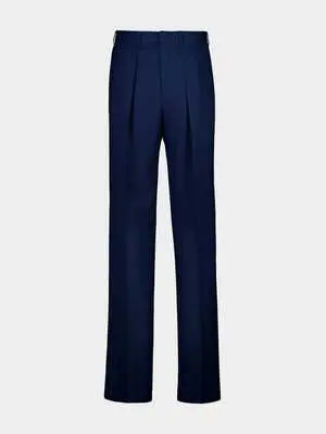 TOM FORD Wool Pleated Trousers - Blue