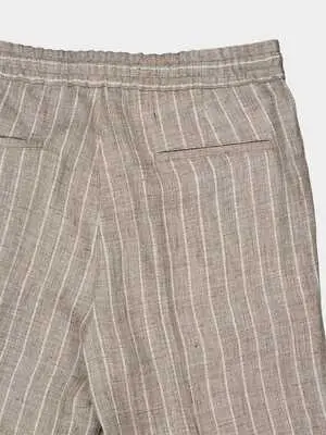Brunello Cucinelli Chalk Stripe Linen Trousers