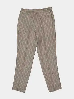 Brunello Cucinelli Chalk Stripe Linen Trousers
