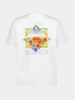 Casablanca Flower Court Icon T-shirt - White