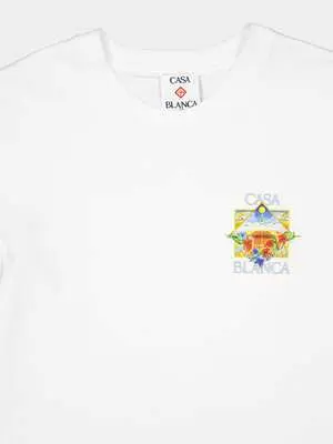 Casablanca Flower Court Icon T-shirt - White