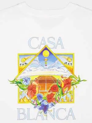 Casablanca Flower Court Icon T-shirt - White