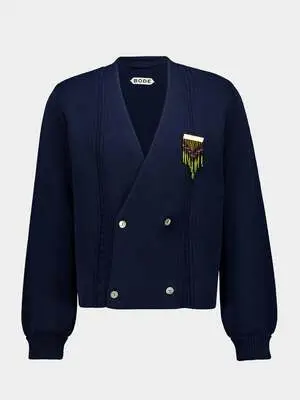 BODE Double-breasted Cardigan - Blue