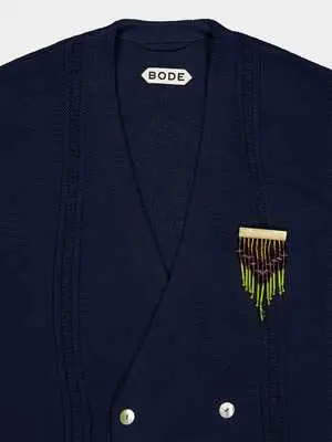 BODE Double-breasted Cardigan - Blue
