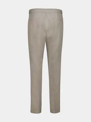 Brunello Cucinelli Linen And Cotton Drawstring Trousers - Green
