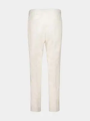 Brunello Cucinelli Linen-cotton Drawstring Trousers - White