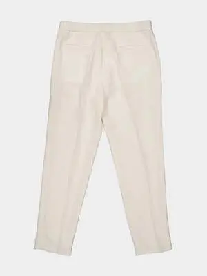 Brunello Cucinelli Linen-cotton Drawstring Trousers - White