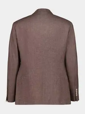 Brunello Cucinelli Nut Délavé Linen Deconstructed Blazer