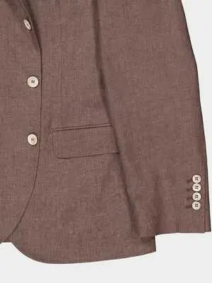 Brunello Cucinelli Nut Délavé Linen Deconstructed Blazer