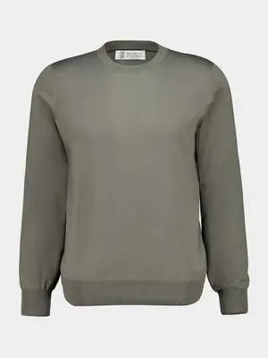 Brunello Cucinelli Lightweight Cotton Crewneck Sweater - Green