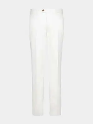 Brunello Cucinelli Italian Fit Cotton Trousers - White