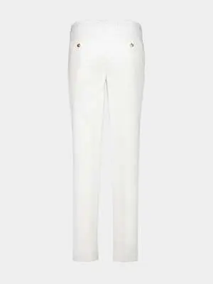 Brunello Cucinelli Italian Fit Cotton Trousers - White