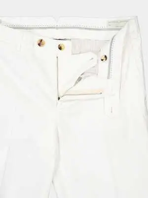 Brunello Cucinelli Italian Fit Cotton Trousers - White