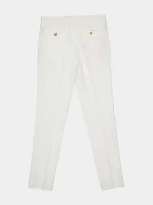 Brunello Cucinelli Italian Fit Cotton Trousers - White