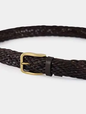 Brunello Cucinelli Braided Calfskin Belt