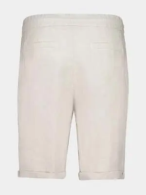 Brunello Cucinelli Jute Linen Gabardine Bermuda Shorts - Beige