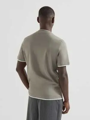 Brunello Cucinelli Khaki Faux-layered Cotton T-shirt - Green