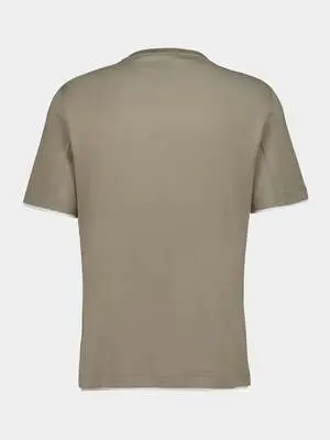 Brunello Cucinelli Khaki Faux-layered Cotton T-shirt - Green
