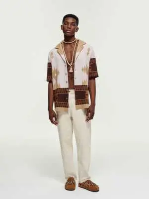 Alanui Chalk Sand Icon Piqué Cotton Shirt - Beige