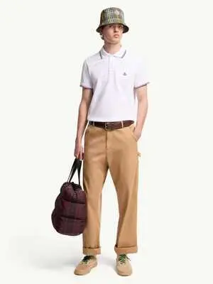 Moncler Tricolour Cotton Polo Shirt - White