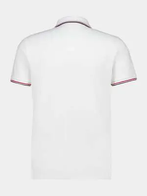 Moncler Tricolour Cotton Polo Shirt - White