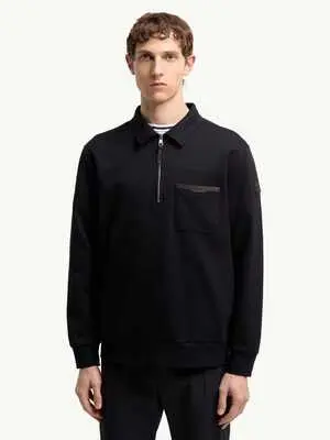 Moncler Cotton-blend Half-zip Sweatshirt - Blue