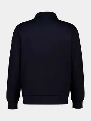 Moncler Cotton-blend Half-zip Sweatshirt - Blue